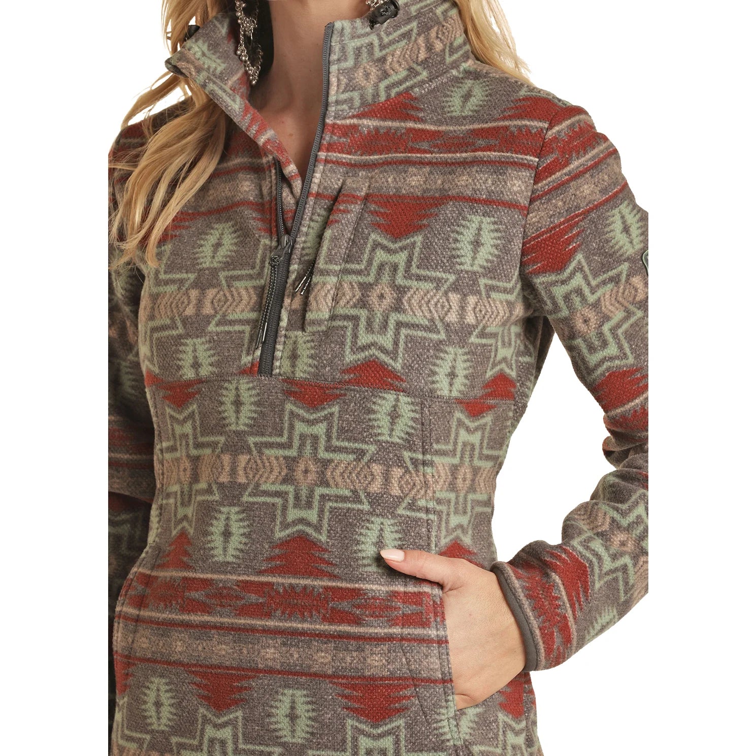 Womens Charcoal Print Aztec Pullover – Claytons Western & Outdoors