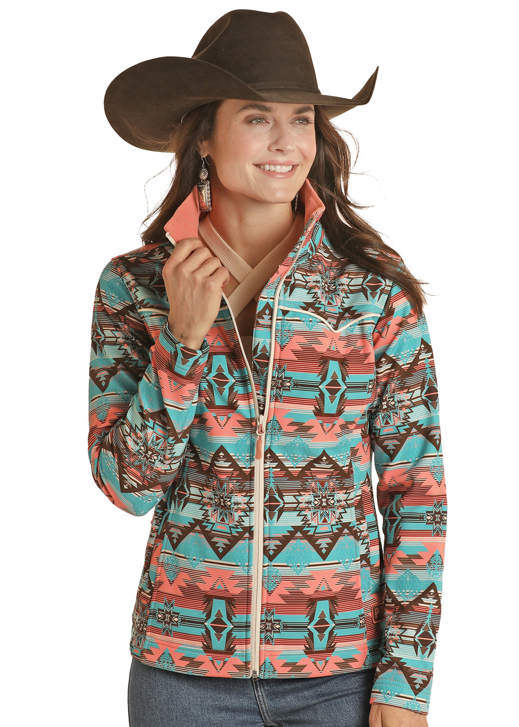 Womens Peach Aztec Softshell Jacket – Claytons Western & Outdoors